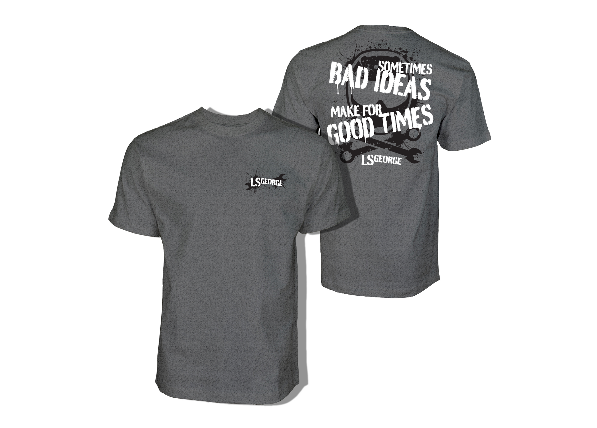 LS George's Bad Ideas Shirt (Black or Grey) – Cleetus Mcfarland