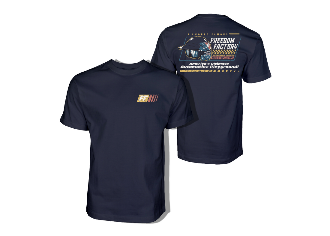 Freedom Factory Helmet Shirt (Navy or White options) – Cleetus Mcfarland